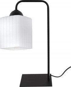 Noční Lampa Stolní Lampa Černá Bílá Skleněná Loft Rýhovaná Do Ložnice