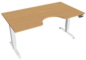 Hobis Motion Elektr. nastavitelný stůl 160x90 s pamětí - HOBIS ERGO MOTION MSE 3M 1600 Dekor stolové desky: buk, Barva kovové podnože: bílá