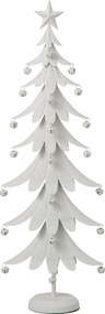 Bílý antik kovový stromek s rolničkami Christmas Tree XL – 25*13*78,5 cm