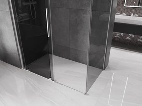Mexen Velar, sprchový kout s posuvnými dveřmi 140 x 70 cm, 8mm šedé sklo, chromová, 871-140-070-41-01