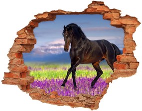 Wallmuralia Fototapeta díra na zeď Kůň na poli levandule 90x70 cm