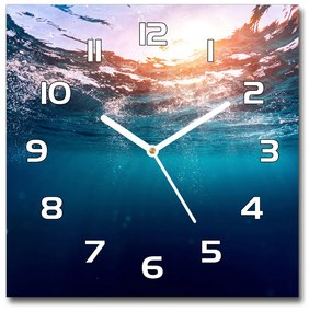 Wallmuralia Skleněné hodiny na stěnu Podvodní svět 30x30 cm
