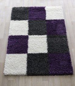 MERINOS Kusový fialový koberec Shaggy Plus 910/Grey/Lilac