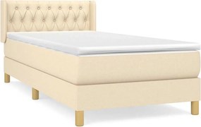 Box spring postel s matrací krémová 90x190 cm textil 3130478
