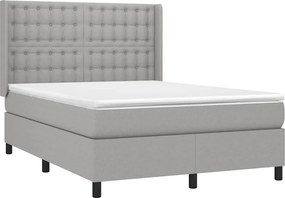 Box spring postel s matrací světle šedá 140 x 200 cm textil 3131753