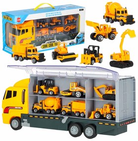 Creative Corner Transporter truck TIR launcher + kovové vozy stavební stroje
