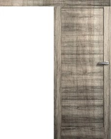 posuvné interiérové dveře na stěnu vasco doors TEO plné, model 1 Průchozí rozměr: 70 x 197 cm, Orientace dveří: Levé dveře, Dekor: Dub šedý