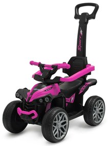 Dětské odrážedlo Baby Mix Mega Prime EVA s vodící tyčí růžové