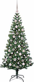 Umělý osvětlený vánoční stromeček Zelená 180 cm PVC a kov 3396764
