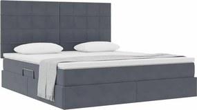 Postel s úložným prostorem a matrací Tmavě šedá 180 x 200 cm 3372046