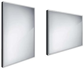 Nimco - Zrcadlo s LED osvětlením, 60x80 cm, hliník/černá ZPC 13002-90