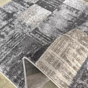 DY Šedý koberec s geometrickým vzorem Panamero 24 Rozměr: 80x150 cm
