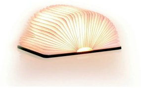 Světle hnědá velká LED stolní lampa ve tvaru knihy z javorového dřeva Gingko Booklight