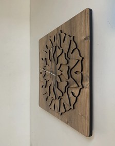 "Mandala" Dřevěné hodiny 40x40 cm provedení povrchu: černá s patinou