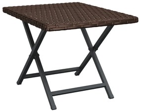 vidaXL Skládací stolek hnědý 45 x 35 x 32 cm polyratan