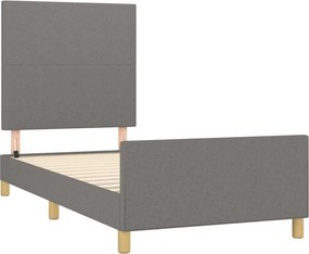 Rám postele bez matrace tmavě šedý 90 x 200 cm textil 3124864