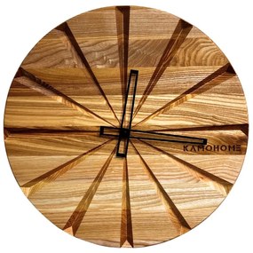 Kamohome Dřevěné nástěnné hodiny ANDROMEDA Průměr hodin: 40 cm, Materiál: Jasan