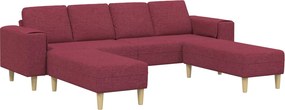 Pohovka do obývacího pokoje 3 ks Víno Červené Polyester 3335115