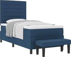 Postel s boxspringem s čelo Modrá 90 x 190 cm textil 3343959