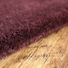 Asra, Ručně všívaný kusový koberec Asra wool tm. fialová, 60x110, fialová, ložnice