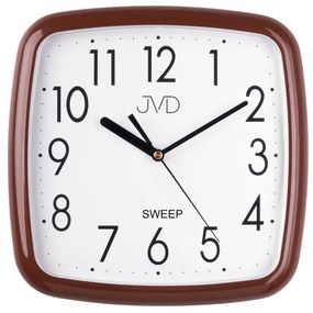 JVD Nástěnné hranaté hnědé hodiny JVD HP615.9