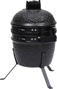 Zahradní gril a udírna 2 v 1 Kamado keramický 56 cm černý 316093