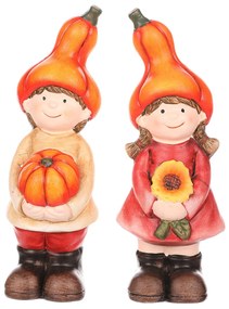 Dívka nebo chlapec, podzimní dekorace, mix 2, terakota - ALA1008