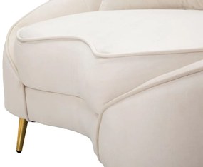 Designová pohovka Yasmeen 148 cm krémová / zlatá