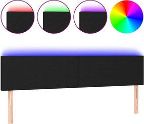 Čelo postele s LED černé 160x5x78/88 cm textil 3121340