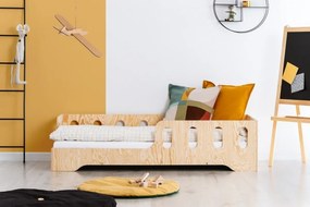 Domečková patrová dětská postel z masivního dřeva 90x200 cm v přírodní barvě Mila DMP Rozměr: 90x170 cm