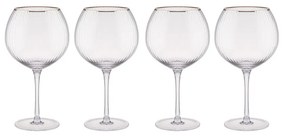 GOLDEN TWENTIES Sada sklenic na gin se zlatým okrajem 650 ml 4 ks