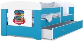 Dětská postel 180 x 80 cm FILIP MODRÁ vzor SUPER PSI Rozměry postele: 180x80 cm