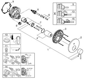 GROHE 24058DC1 - Sprchová baterie pro podomítkovou instalaci ESSENCE nerez