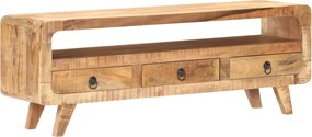 TV stolek 117 x 30 x 41 cm masivní hrubé mangovníkové dřevo 321042