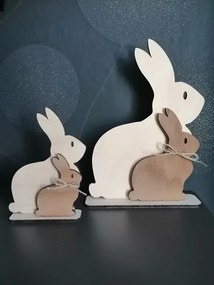 Velikonoční zajíc - Sedící zajíci 15cm - dřevěná dekorace