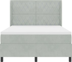 Postel s boxspringem s matrací Světle šedá 160 x 200 cm samet 3341960