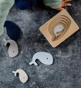 Dřevěné vkládací puzzle KINDSGUT Velryba