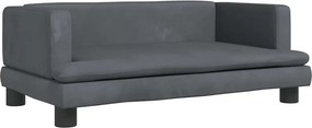 Pelíšek pro psy tmavě šedý 80 x 45 x 30 cm samet 171896