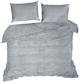 FLEECOVÉ POVLEČENÍ FLANO2 200X220 CM, 2 KS 70X80 CM STŘÍBRNÉ