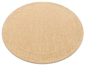 koberec kulatý TIMO 5979 SISAL venkovní rám tmavě béžová velikost kruh 200 cm | krásné koberce cz