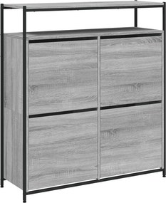 Botník se 4 výklopnými zásuvkami šedý sonoma 100 x 34 x 112 cm 3214416
