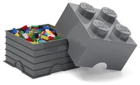 Dětský tmavě šedý úložný box LEGO® Square