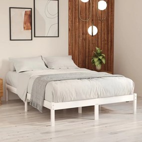 Rám postele bílý masivní borovice 120 x 190 cm Small Double - Default Title