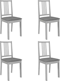 vidaXL Jídelní židle s poduškami 4 ks masivní dřevo [247637] Barva: Šedá