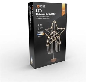 SOLIGHT LED vánoční hvězda bílá, 33cm, 3x LED svíčka, 3x AAA