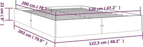 vidaXL Rám postele masivní dřevo 120 x 200 cm [820049] Barva: Černá