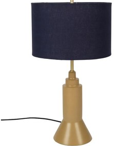 OnaDnes -20% White Label Tmavě modrá látková stolní lampa WLL KAJA