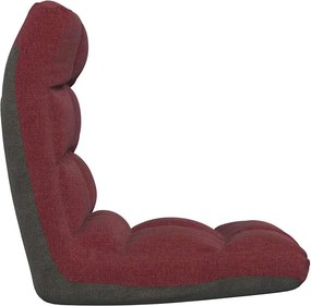 Skládací lenoška na podlahu vínová textil 336592