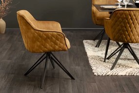 Designová židle Natasha tmavě hořčičný samet