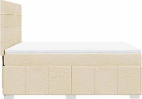 Box spring postel s matrací krémová 140x190 cm textil 3293968